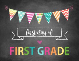 pink first grade school sign printable